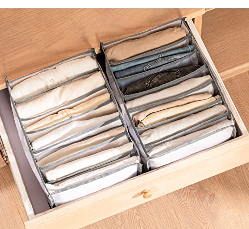 Wardrobe Clothes Organizer - Portable Closet Organizers for Jeans, T-shirt, Leggings, Socks, Storage Containers Baskets with Multiple Layers , Save Space Clothing Storage Bins