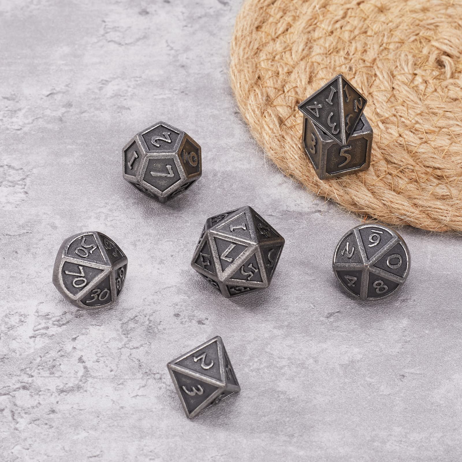 Metal Dice Set Dungeons and Dragons Dice DND Dice Polyhedral Dice Set for D&D RPG MTG Role Playing Table Games
