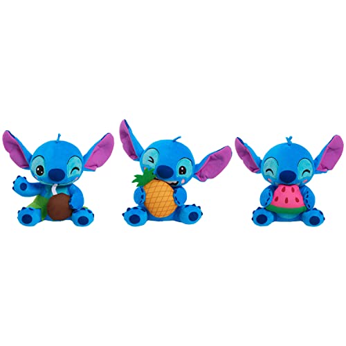 Disney Stitch Small Plush Stitch and Watermelon, Stuffed Animal, Blue, Alien, Kids Toys for Ages 2 Up