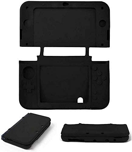 Silicone Rubber Soft Gel Protective Case Cover Shell Skin for New 3DS XL LL Console 2015- Black