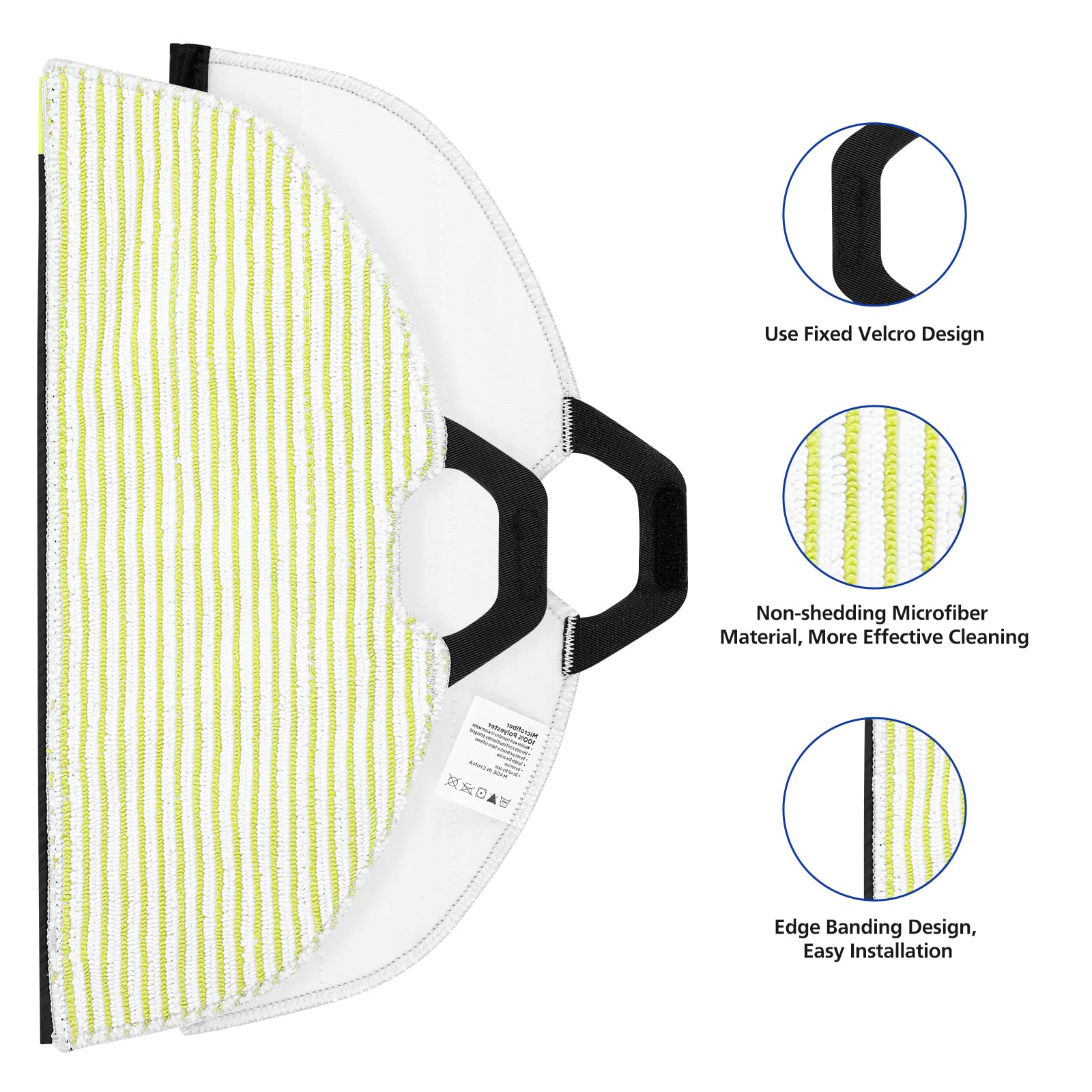 Ecleanfy AV2610WA RV2610WA Vacuum Mop Replacement Pads Compatible with Shark AV2610WA RV2610WA Robot Vacuum, Washable Reusable Replacement Microfiber Soft Pads, 4-Pack