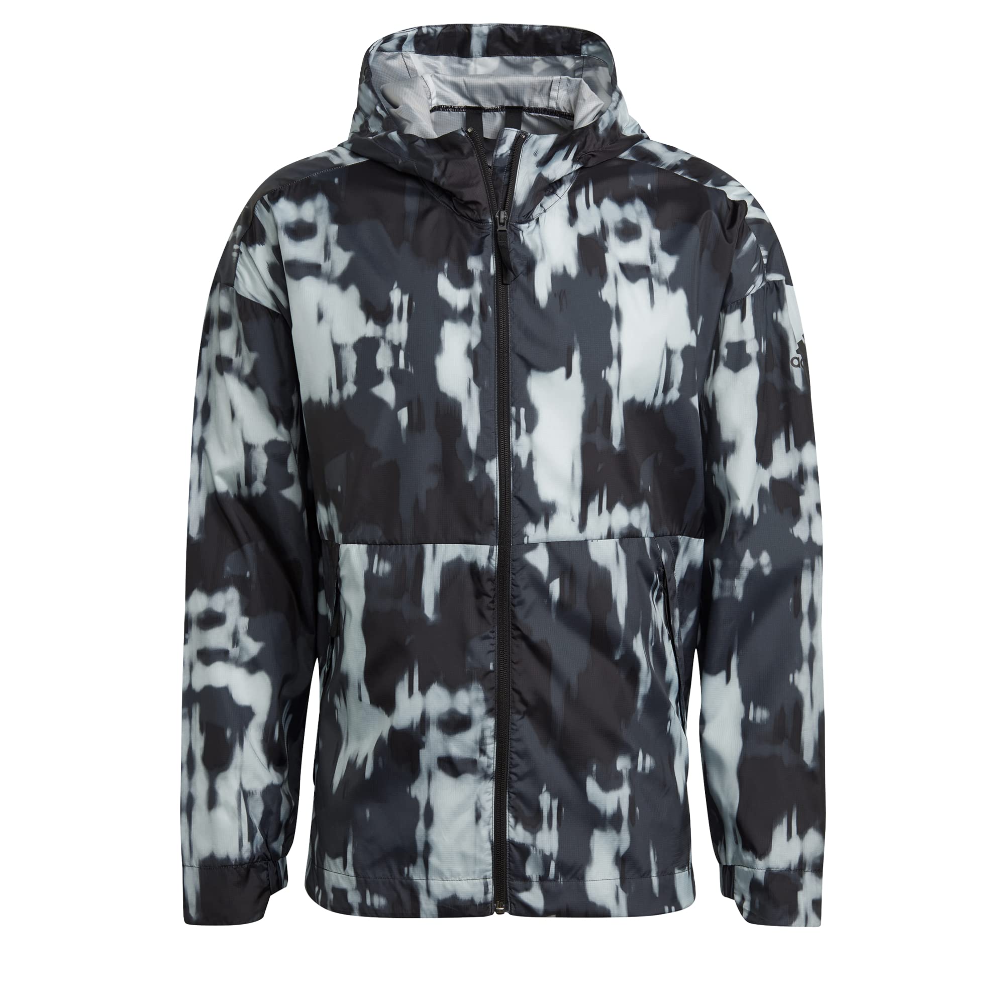 adidas Mens Urban All Over Print Wind.RDY Jacket Black X-Large