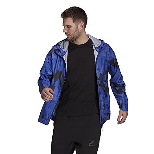 adidas Mens Urban All Over Print Wind.RDY Jacket Semi Night Flash Large