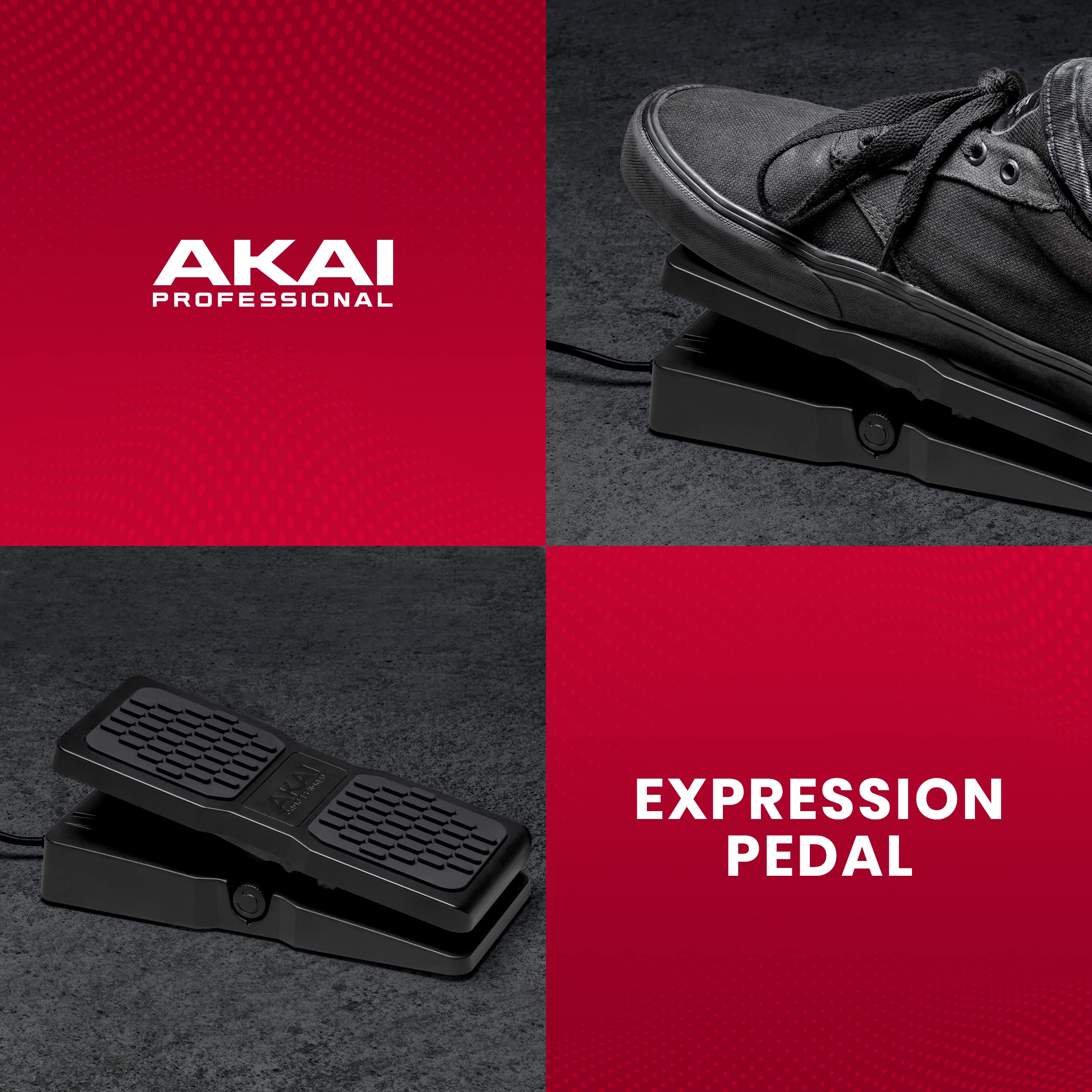 AKAI Professional Expression Pedal β Lightweight, Robust, Non Slip Pedal for MIDI Keyboard Controllers, Guitar Supported Effects, with 1.8m Cable