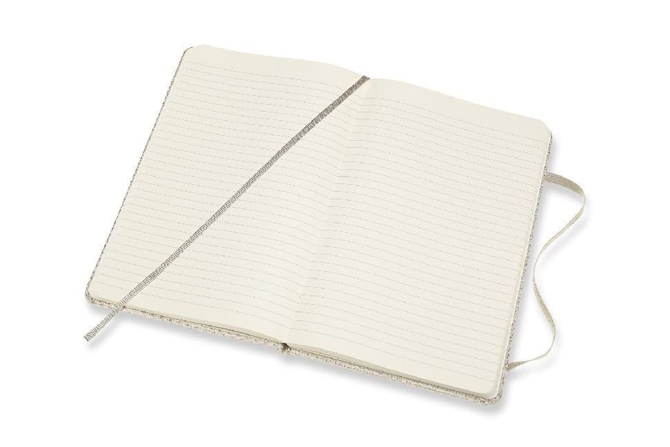 Moleskine Limited Collection Blend Textile Notebook, Hard Cover, Large (5" x 8.25") Ruled/Lined, Beige, 240 Pages (8053853600103)