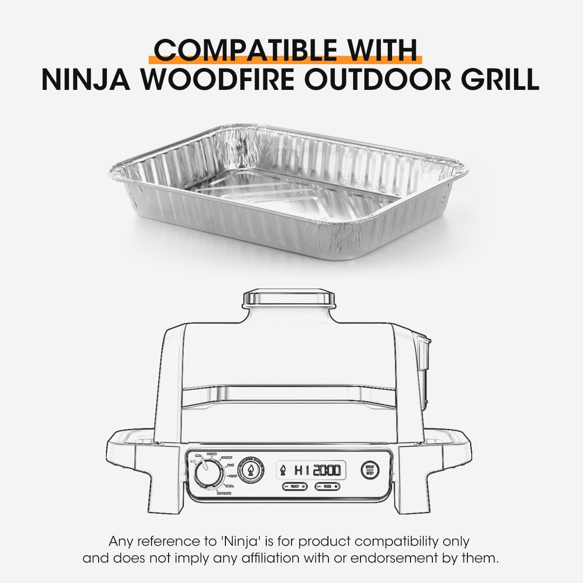 AIEVE Drip Pans for Ninja Woodfire Outdoor Grill, 30 Pack Grease Tray Liners Replacement Parts for Ninja Woodfire Outdoor