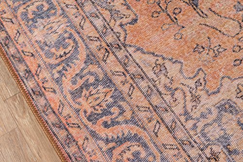 Momeni Rugs Afshar Traditional Medallion Area Rug x, 2'3" x 7'6" Runner, Copper