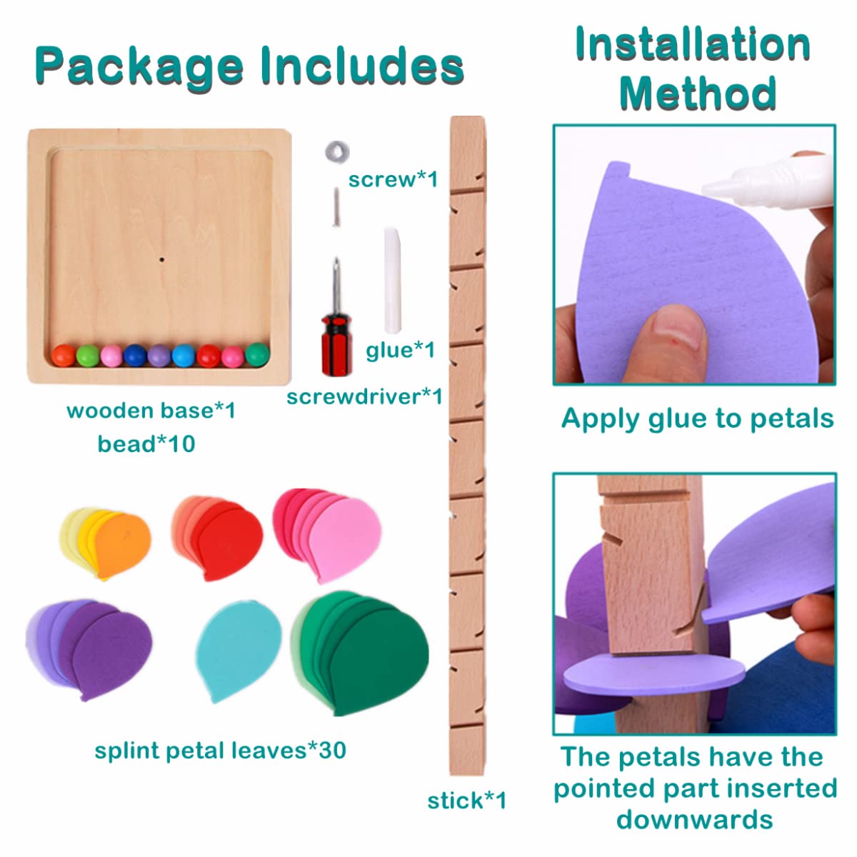 Anxus Wooden Toy Rainbow Singing Tree Marble Run Montessori Interactive Learning Toy for Kids Classroom or Home School Kids Room Toys Room Decoration Educational System Reward Gift (Large)