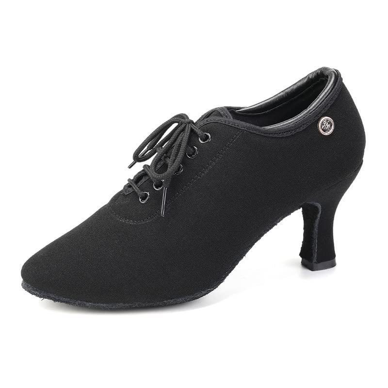 AOQUNFS Women Latin Ballroom Dance Shoes Lace-up Modern Salsa Practice Dance Shoes,JT-NJB-7-S,US 7