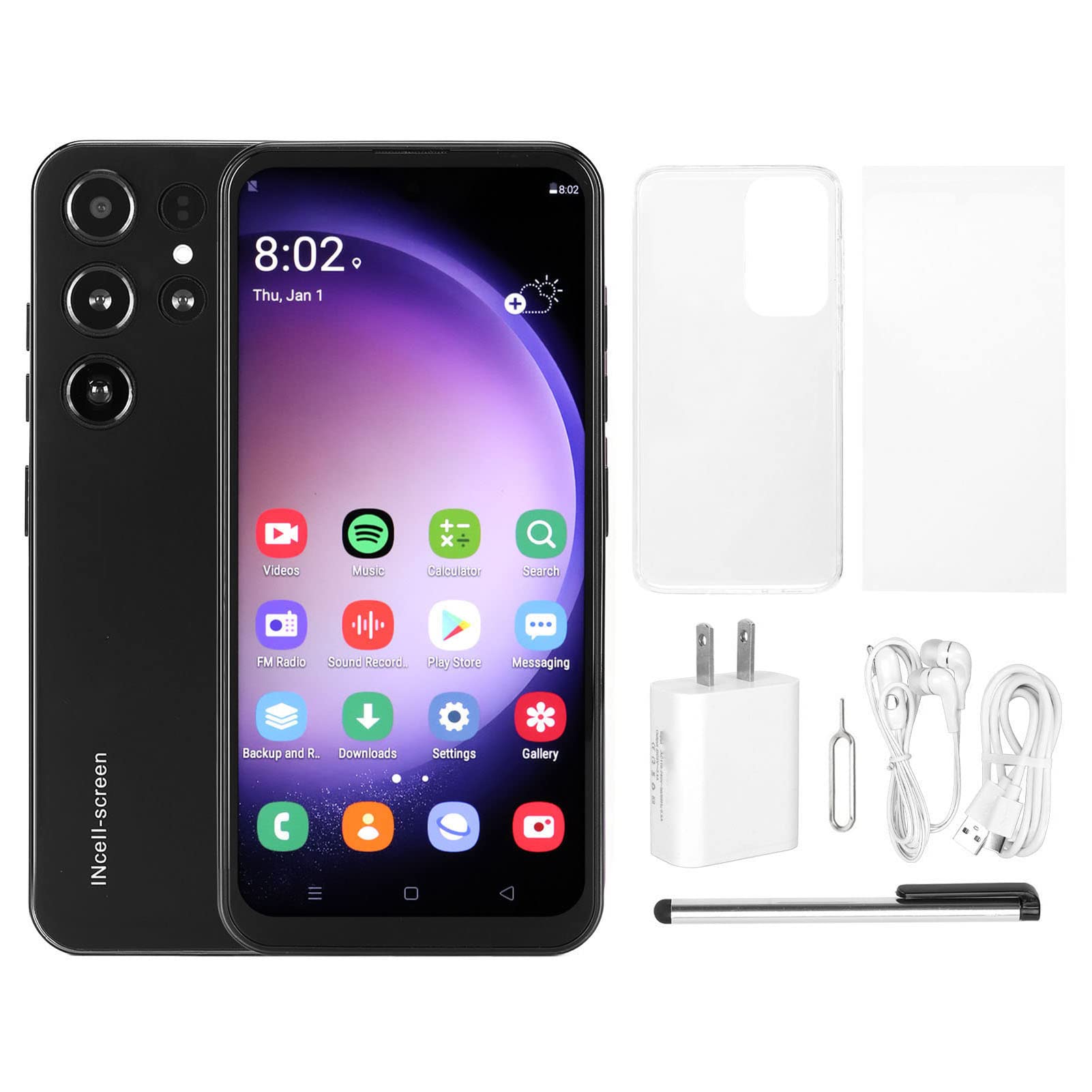 Airshi 5G WiFi Smartphone, GPS Function 4G 2280x3200 Resolution S23 Ultra Mobile Phone Ultra Lightweight for Work (US Plug)