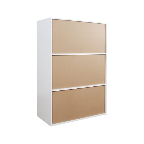 Aybihous3 Storage Bookcase with 6 Cube Organizers,3 Cabinets with Doors and 3 Open Cubes Book Display Shelves 3 Tiers,Storage Case Bookshelf for Living Room/Bedroom/Study/Office/Library,White On-Site