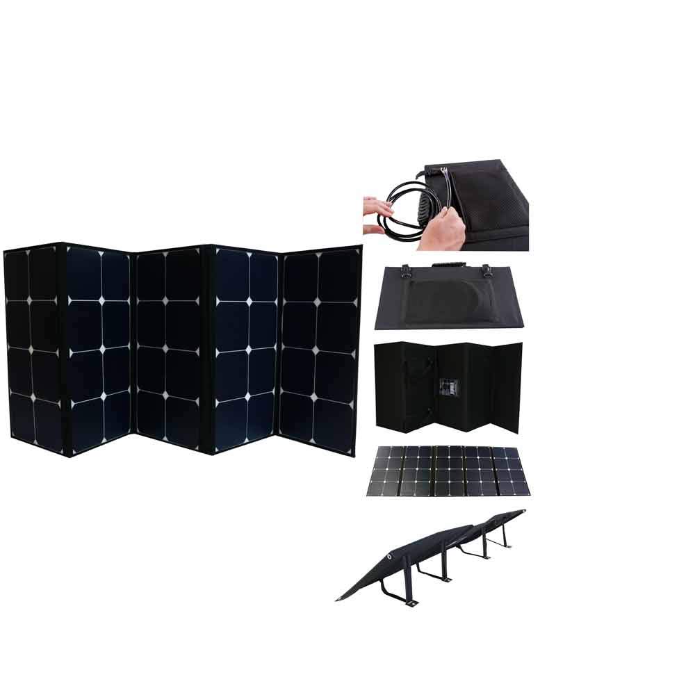 AIMS Power 130 Watt Portable Foldable Solar Panel with Built-in Carrying Case Easily Charge Battery