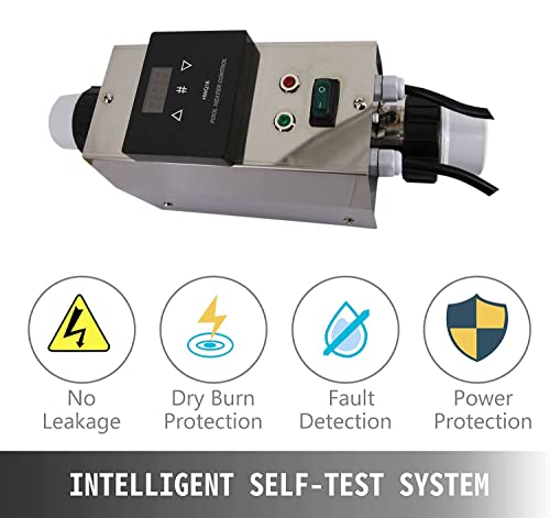 AYCHLG 3KW 240V Mini Swimming Pool Heater Built-in Circulating Water Pump Control System,for Above Ground Pools,Swimming Pools, SPA Pools, and Bathtubs,Needs Electrician to Wired to GFCI