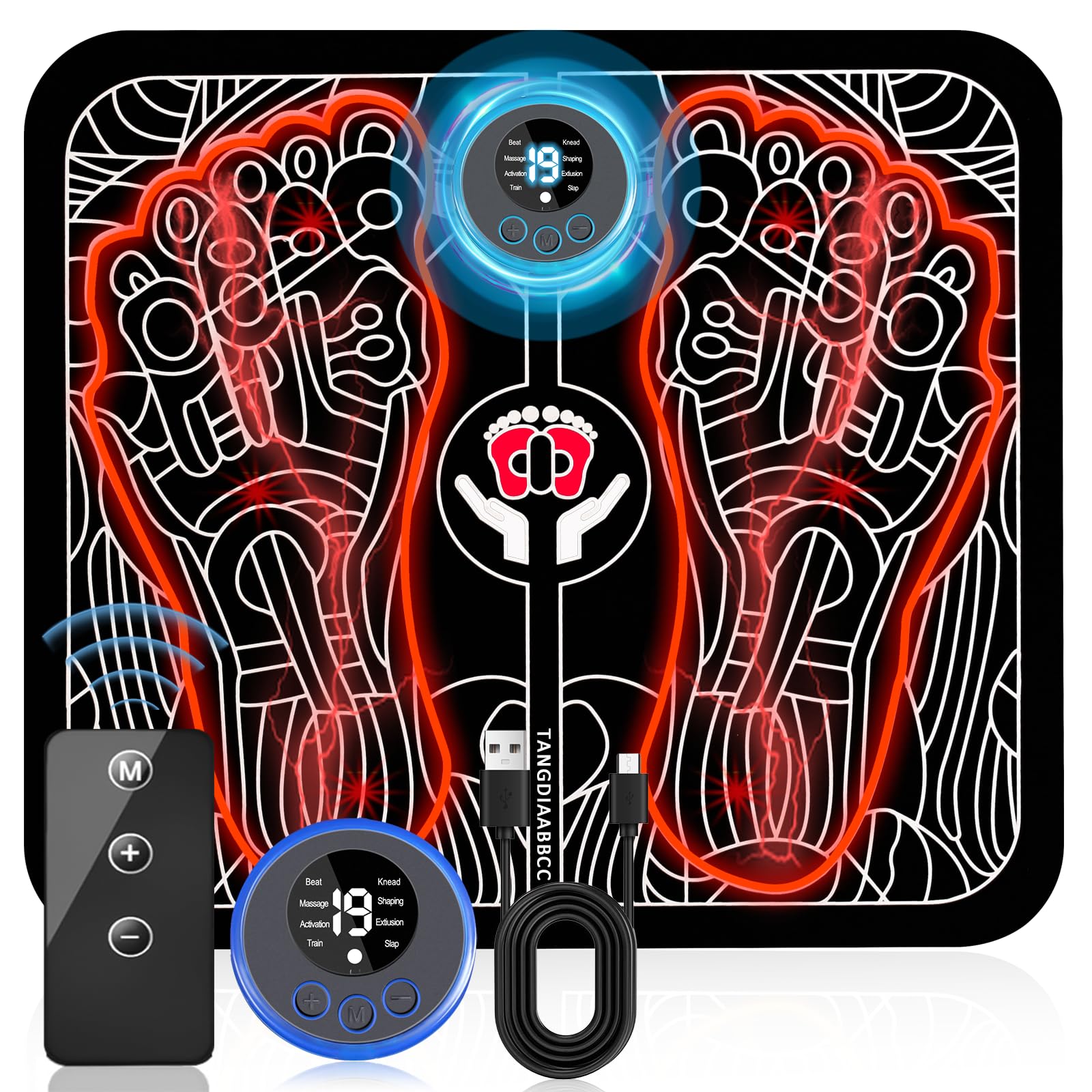 APOWUS 660ml 48000Hz Pulitore Occhiali-Number L8-Foot Massager with Remote Control