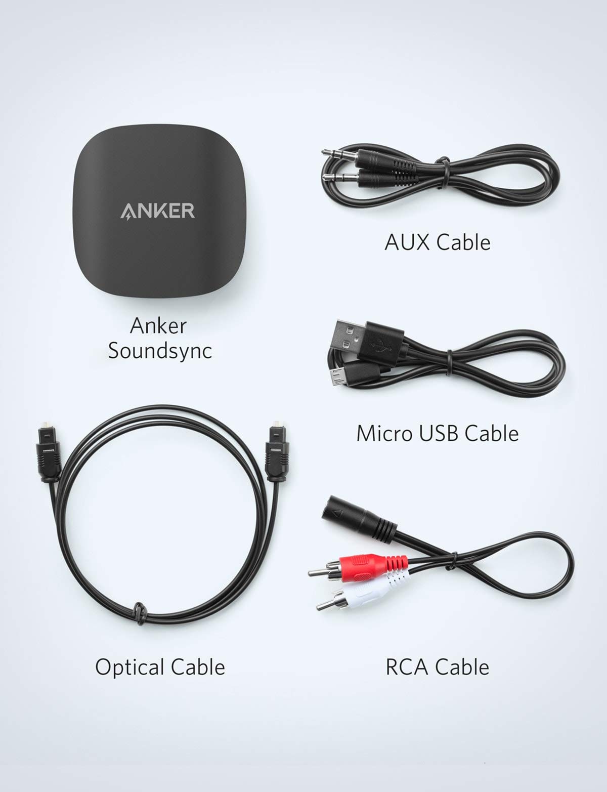 Anker Soundsync A3341 Bluetooth 2-in-1 Transmitter and Receiver, with Bluetooth 5, HD Audio with Lag-Free Synchronization, and AUX/RCA/Optical Connection for TV and Home Stereo System