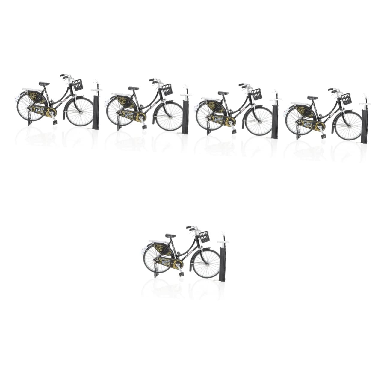 ARTIBETTER 5 Sets Bike Statues Miniature Bike Sculpture Vintage Ornaments Miniature Bike Ornament Models Bike Figurines Mini Bikes Vintage Bathroom Decor Metal Figurine Car Plaid Rubber Child