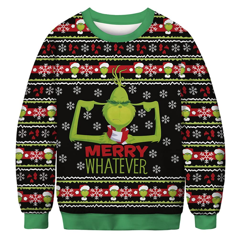 ALBIZIA Women's Unisex's Christmas Top Crew Neck Ugly Christmas Pullover Sweatshirt S/M 134