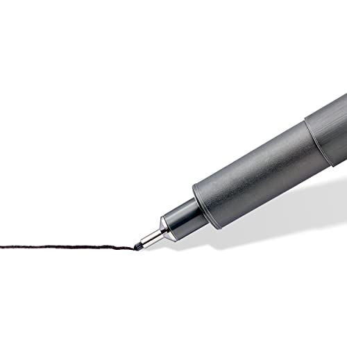 STAEDTLER Pigment Liner Fineliner Pens with Assorted Line Width - Black (Set of 8)