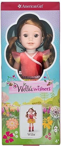 American Girl WellieWishers 14.5-inch Willa Doll with Coral Leotard, Mesh Skirt, Headband, and Boots, For Ages 4+