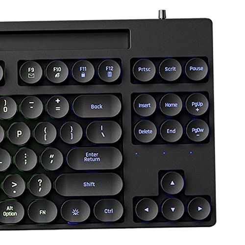 balikha Durable Gaming Keyboard Clear Characters with A Storage Slot for Office Worker PC, Black
