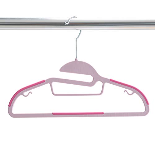 Simplify Kids 12 Pack Collar Ultimate Hangers, Non Slip Slim Space Savers, No More Stretching Baby Clothes, Pink, 3229-PINK