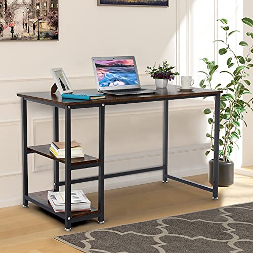 Modern Standing Desk Desk Creative Craft Art Drawing Desk Home Office Desks Simple Workstations Study Writing Reading Desk Secretary Executive Desk (Brown, One Size)
