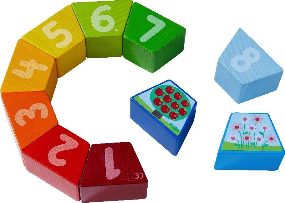HABA Numbers Farm Counting and Stacking Wooden Blocks (Made in Germany)
