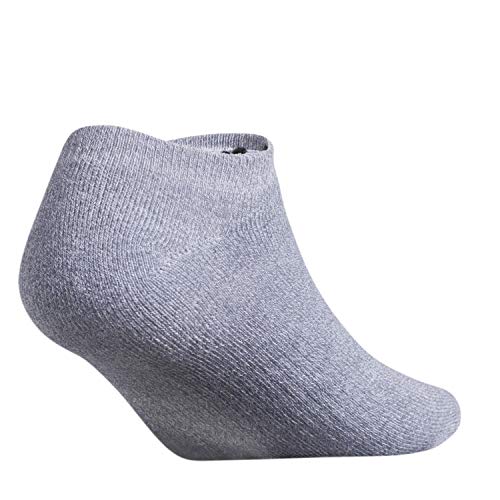 adidas Originals Trefoil No Show Socks (6-Pair), Grey/Onix Grey/Black, Large