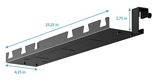 Monoprice Cable Tray Organizer - Black | Under Desk Cord Management, Ideal for Work Computer Tables, Home and Office Sit-Stand Desks - Workstream Collection