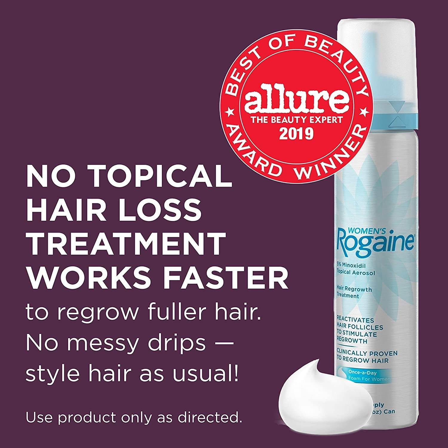 Women's Rogaine Hair Regrowth Treatment Foam, 4 Month Supply