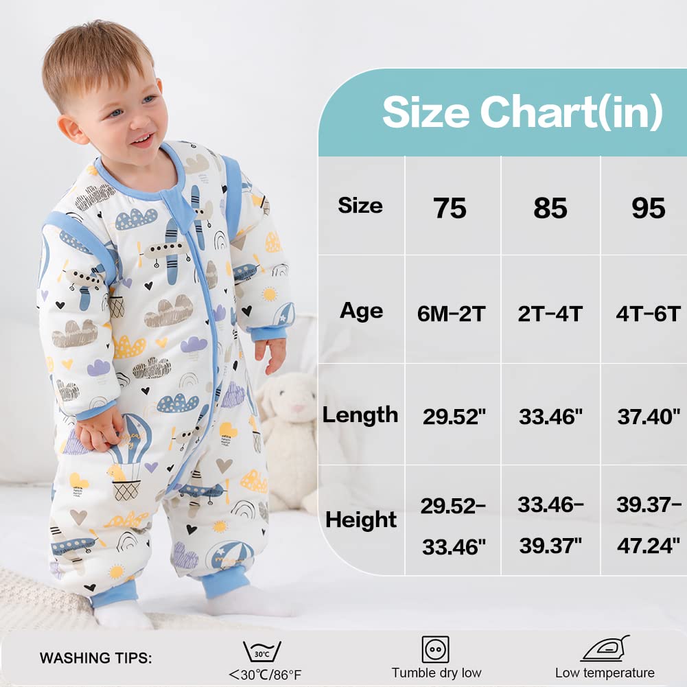 AIKSSOO Baby Sleep Bag with Feet Winter Wearable Blanket with Legs Sack for Toddler Thicken 2.5 TOG