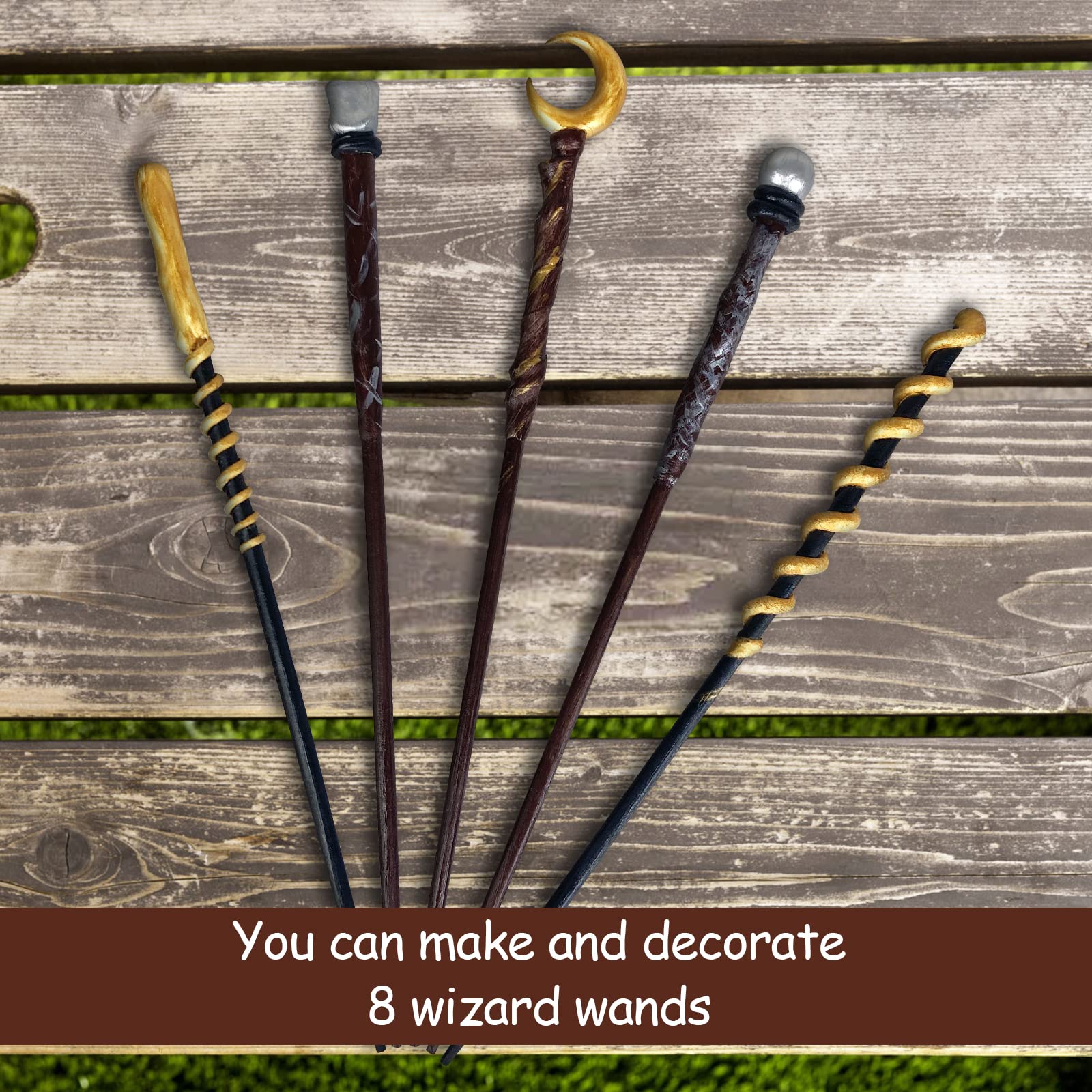 Magic Wand Making Kit for Kids Adults DIY Craft Set Wizard Birthday Party Supplies Make Your Own Wands 24-Piece