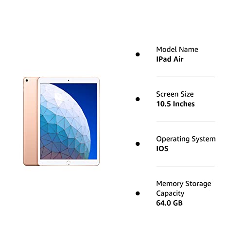 Apple iPad Air (10.5-inch, Wi-Fi + Cellular, 64GB) - Gold (Renewed)