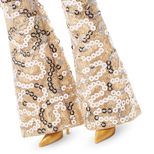 Barbie Margot Robbie as in Gold Disco Jumpsuit The Movie Collectible Doll (HPJ99)
