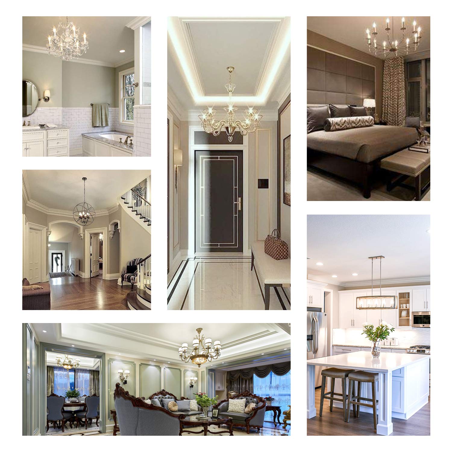 AIELIT E26 Candelabra LED Bulbs Daylight, Dimmable Bright White 5000K, 6W B11 Candle Light Bulb 60 Watt Equivalent for Bathroom Vanity Dining Living Room Kitchen Chandelier Pendant Lights, 4-Pack