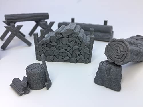 HERO Creations Lumber Mill RPG - Dungeons and Dragons - DND - Pathfinder - Diorama - Figurine Miniature (Gray/Unpainted)