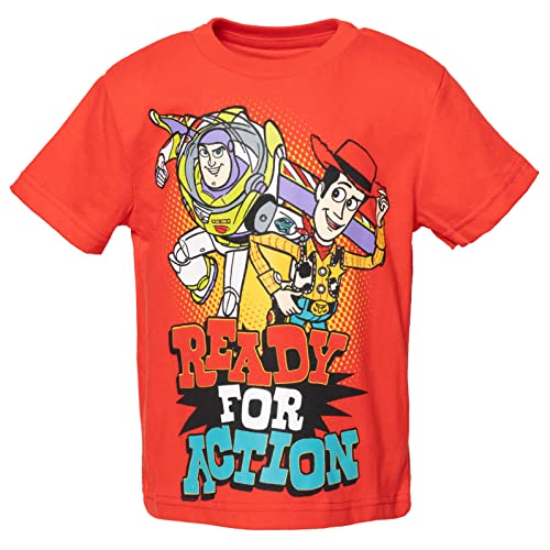 Disney Pixar Toy Story Buzz Lightyear Woody Rex Toddler Boys 3 Pack Graphic T-Shirts Multi 2T
