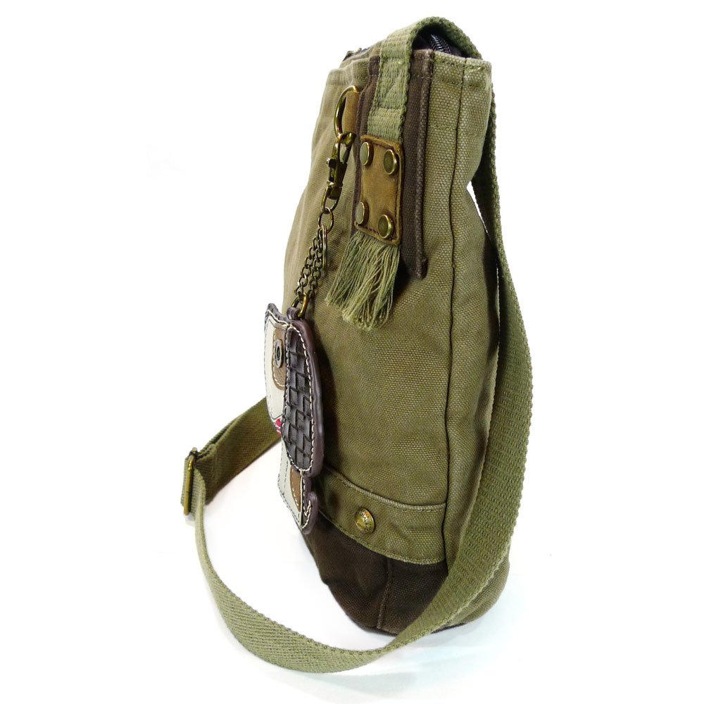 Chala Handbag Patch Crossbody HORSE Dark Olive Green Bag Canvas
