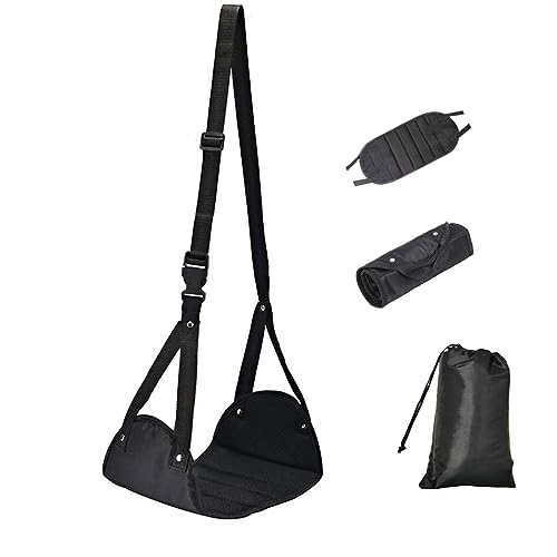 Airplane Foot Rest, Adjustable Foot Hammock Airplane, Portable Travel Footrest for Airplane, Premium Memory Foam Foot Hammock with Storage Bag, Long Flight Essentials for Bus Train Office Home