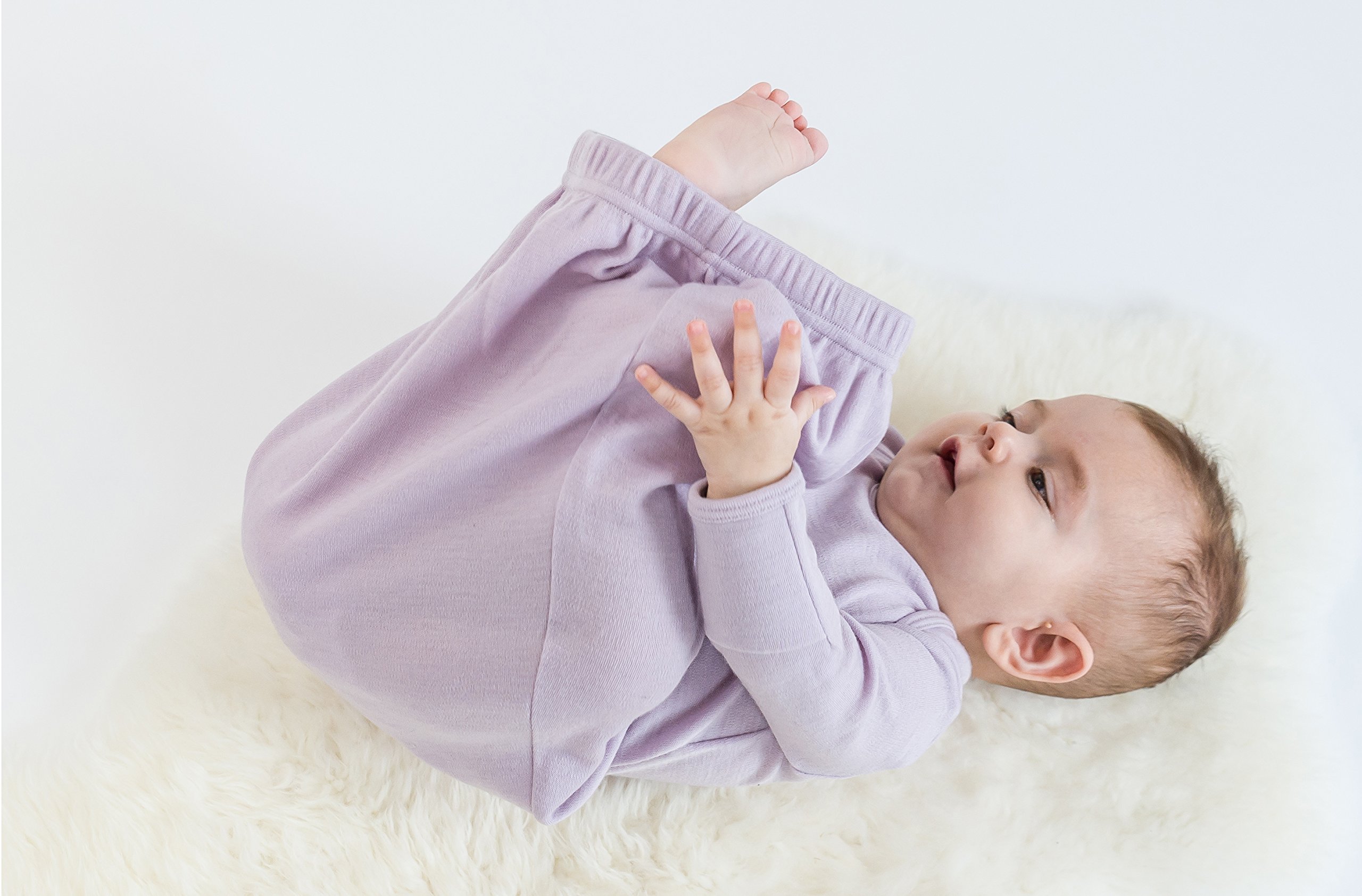 Woolino Infant Nightgown - 100% Superfine Merino Wool Baby Gowns - Newborn Sleeper Gown for Boy & Girl - 0-6 Months - Beige