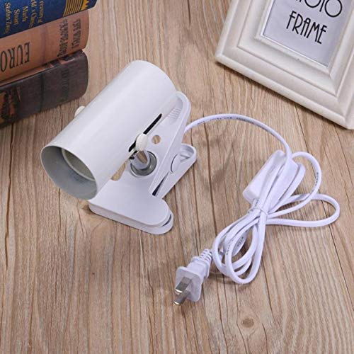ZHONGJIUYUAN Reptile lamp Holder pet lamp Ceramic Lamp Holder Aquarium Lighting Sun Light UVB Lamp Clip for Fish Tank Turtle Lizard Habitat (White)