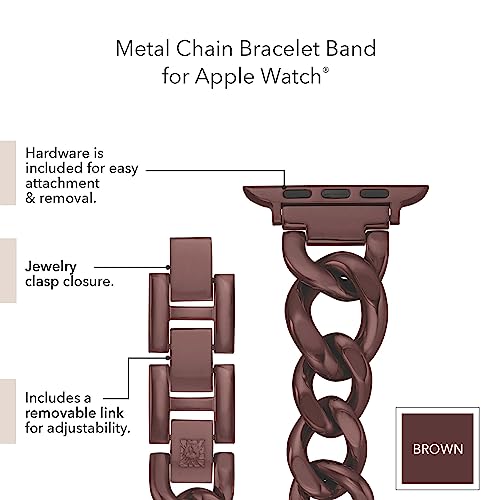 Anne Klein Fashion Chain Bracelet for Apple Watch, Secure, Adjustable, Apple Watch Replacement Band, Fits Most Wrists