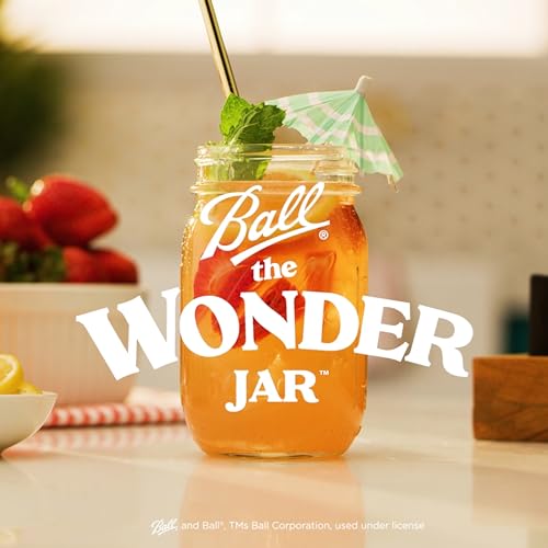 Ball Regular Mouth Pint (16 oz.) Mason Jars with Lids and Bands, for Canning or Drinkware, 8 Count