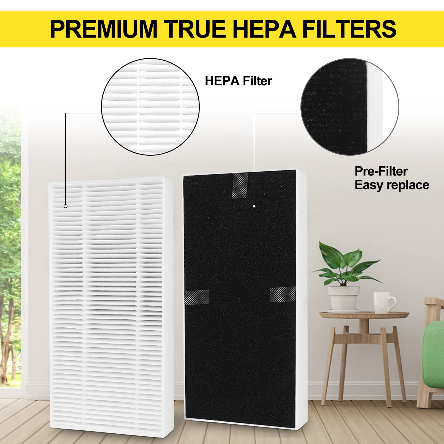 Lexind HEPA Air Filter Replacement For Honeywell U Filter Febreze FRF102B Tabletop 4 pack