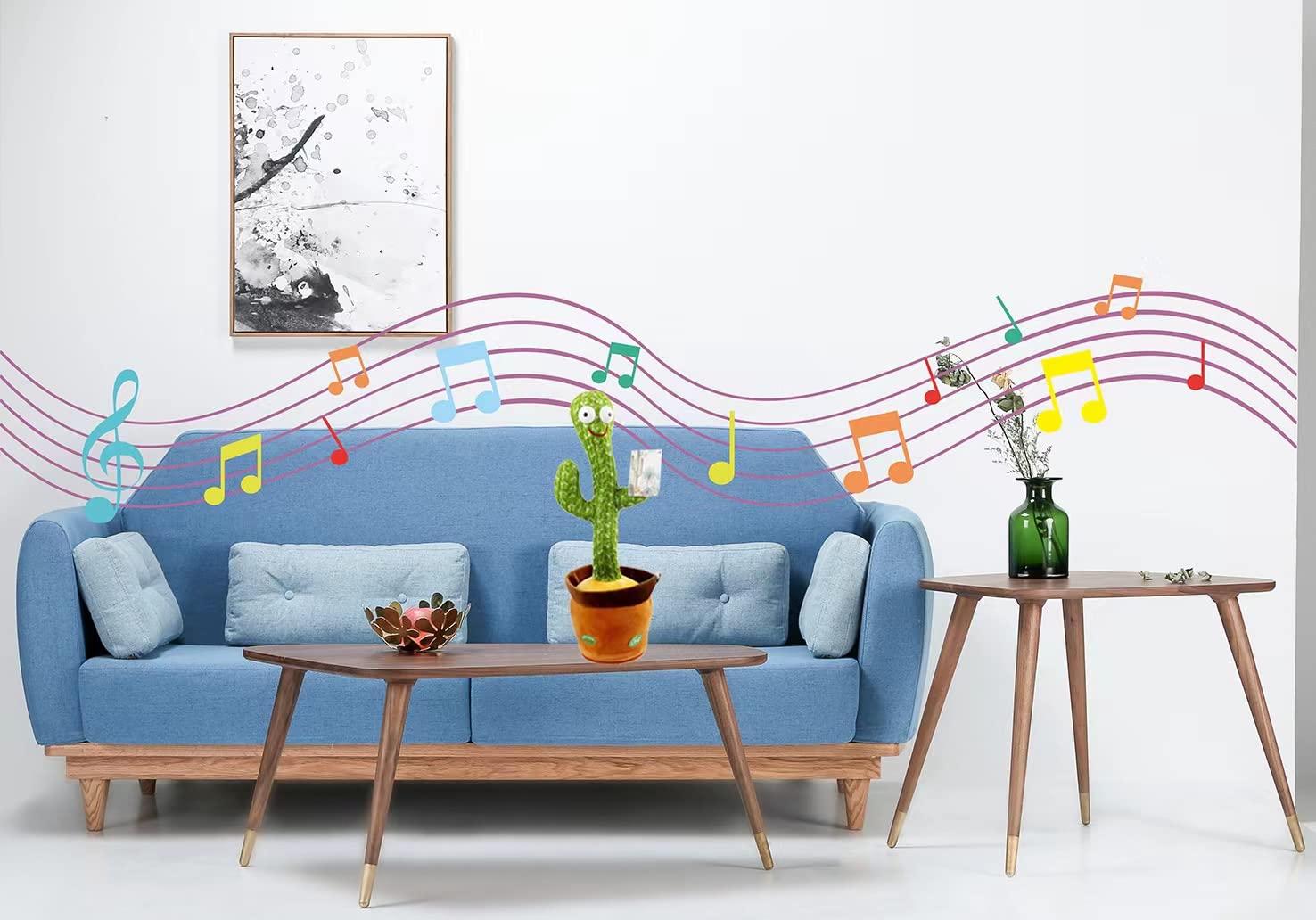 Ferlert Dancing Cactus,Talking Cactus Toy, Electronic Dancing Cactus Toy with Lighting,Singing Cactus Recording and Repeat Your Words,Cactus Mimicking Toy Green A