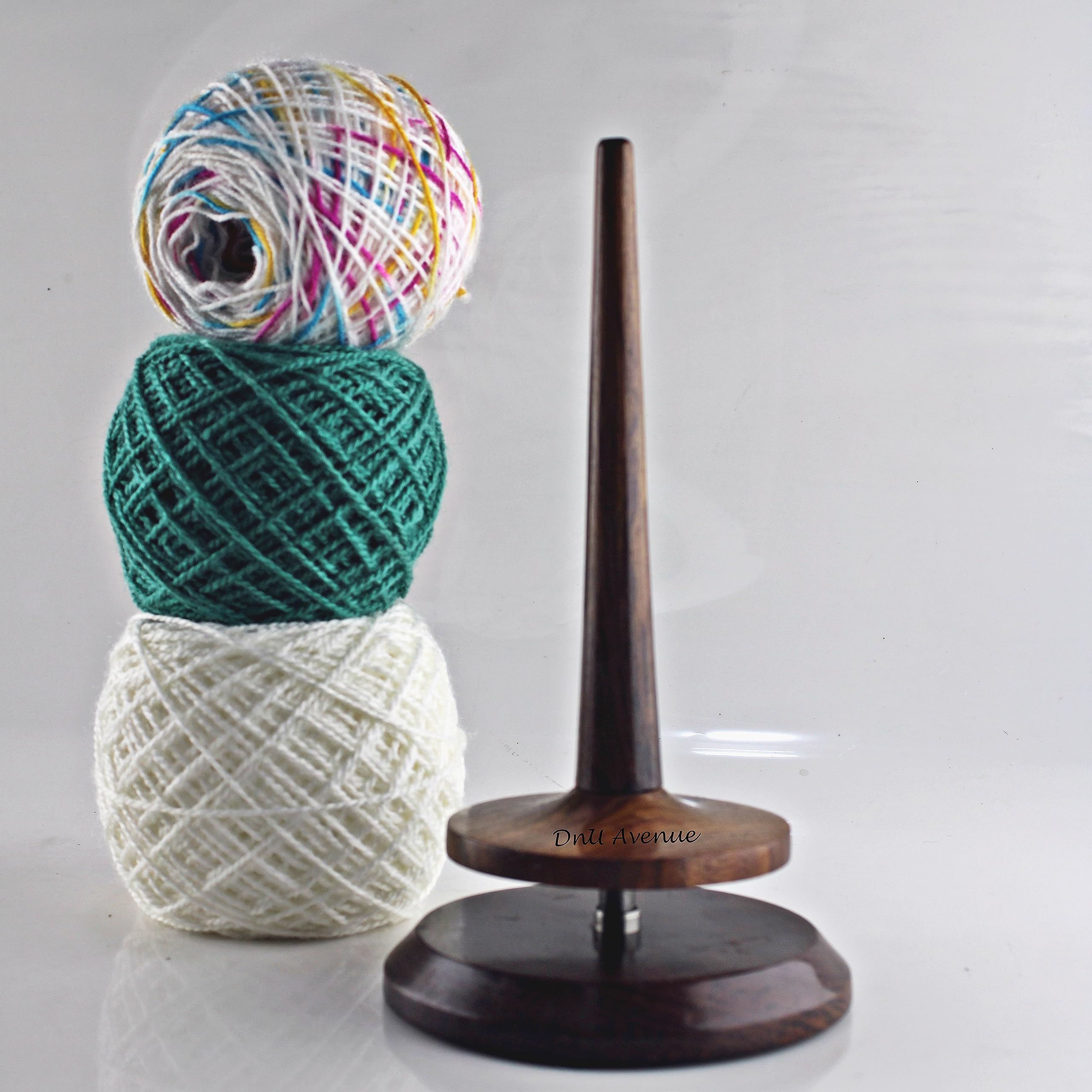 Yarn Holder Stand Spindal Storage for Skeins of Yarn Wool Chrochet Dispenser Tool Revolving Yarn Holder Winder Storage Swift Yarn Spindle (Sheesham)