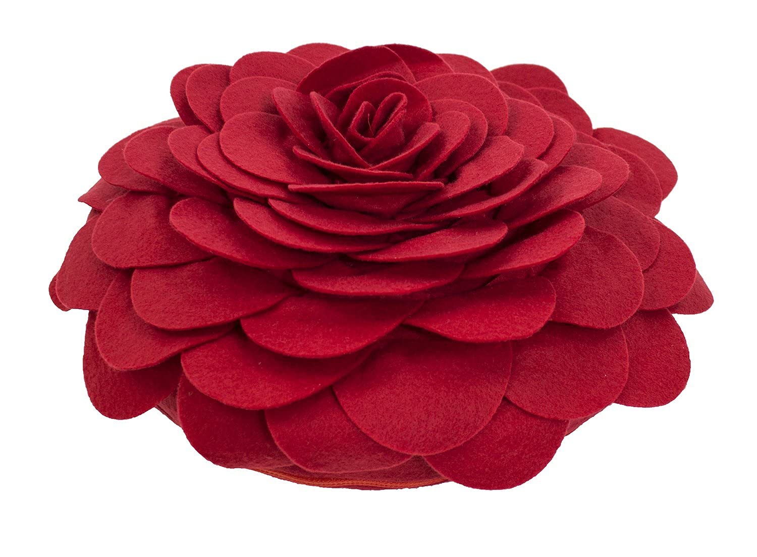 Fennco Styles Eva's Flower Garden Decorative Throw Pillow Cover 13" Round - Red Floral Accent Pillow Case for Home, Couch, Bed, Living Room, Holiday and Office Décor