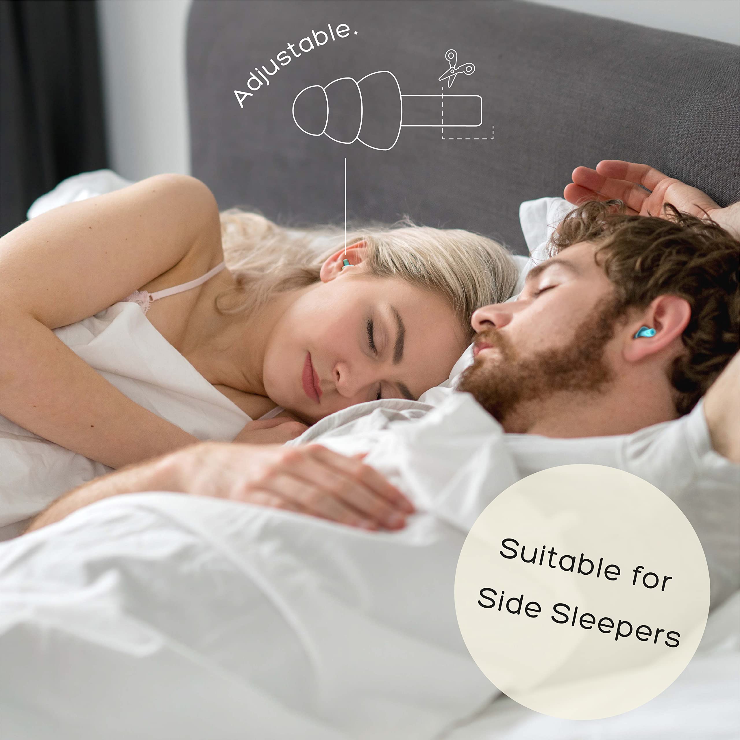 ANBOW Soft Ear Plugs for Sleeping Noise Cancelling. Ear Plugs for Swimming, Concerts, Travel, Work, Snoring & Concentration. Reusable Silicone Earplugs with Adjustable Size. 3 Pairs + Travel Pouch