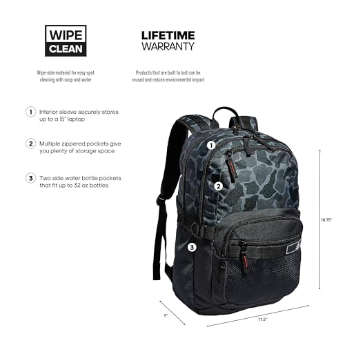 adidas Energy Backpack, Nomad Camo Grey/Carbon Grey/Vivid Red, One Size