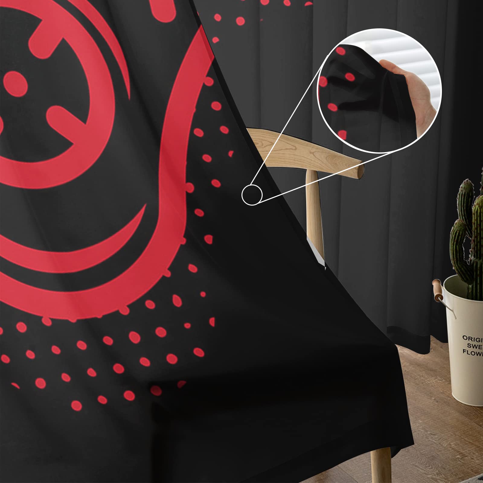 Video Game Window Semi Sheer Curtains for Bedroom Living Room, Red Gamepad Games Controller Gamer Black Rod Pocket Chiffon Voile Sheer Drapes Curtain 72 Inch Length 2 Panels Set